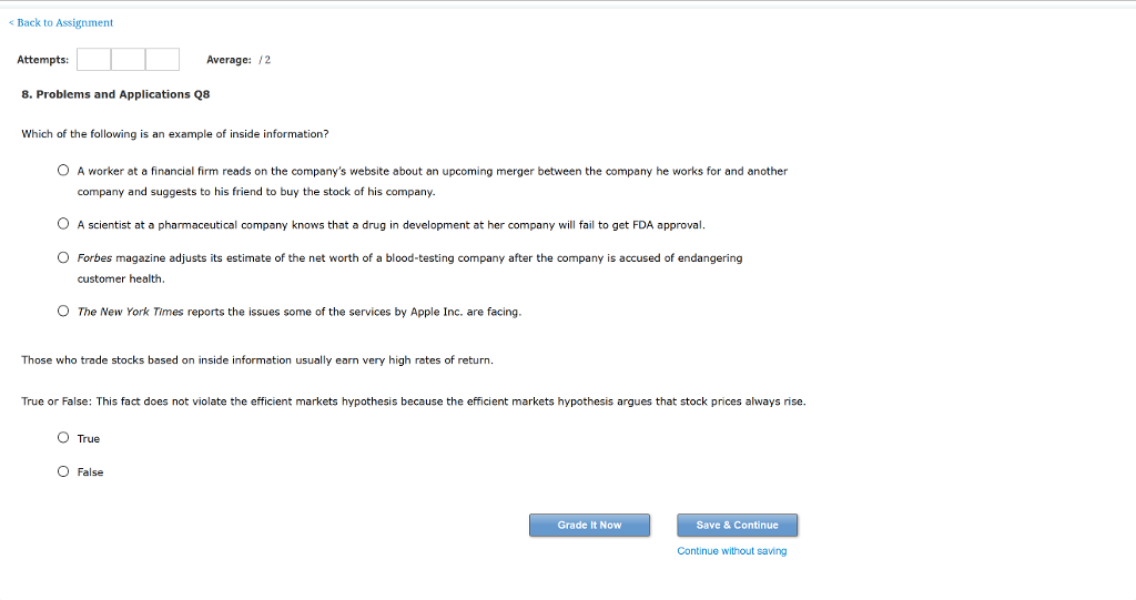 Solved Back to Assignment Average:12 Attempts: 8. Problems | Chegg.com