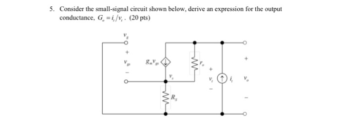 Solved Consider the small-signal circuit shown below, derive | Chegg.com