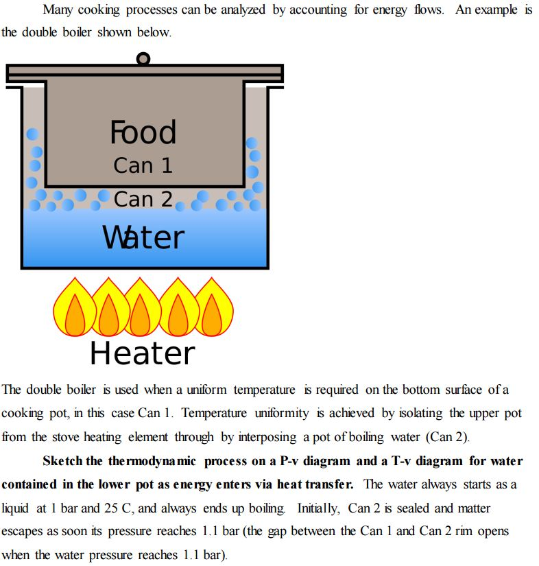 Solved Many cooking processes can be analyzed by accounting | Chegg.com