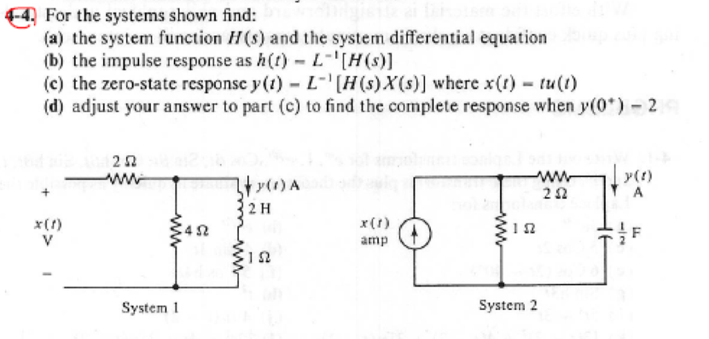 Solved For the systems shown find: (a) the system function | Chegg.com