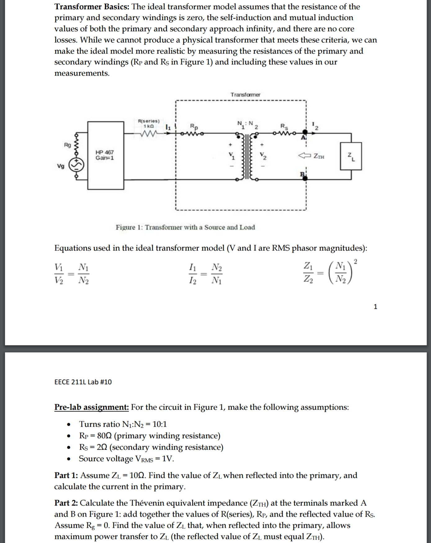 Solved Transformer Basics: The ideal transformer model | Chegg.com