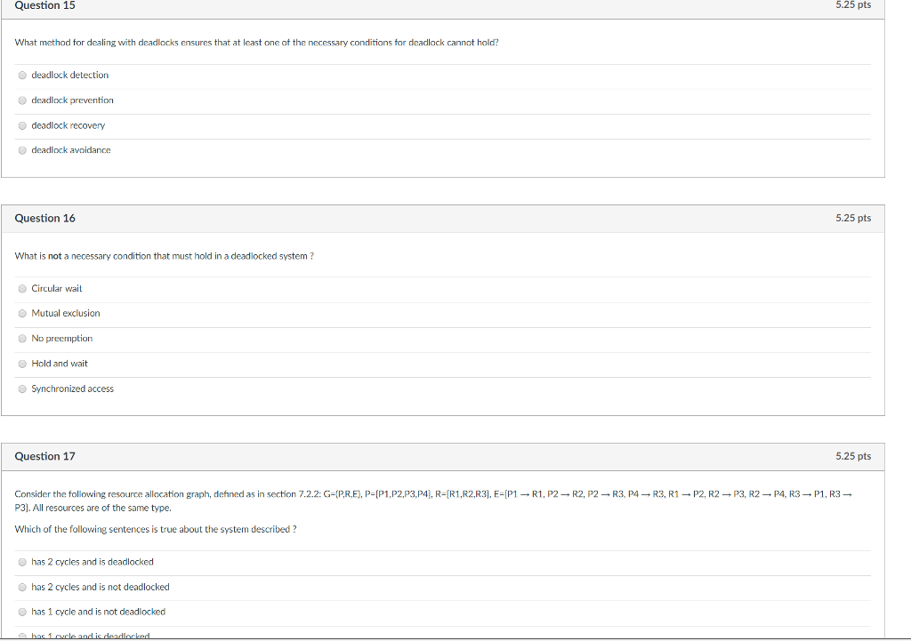 Solved Question 1 5.25 pts A computer runs a round robin | Chegg.com