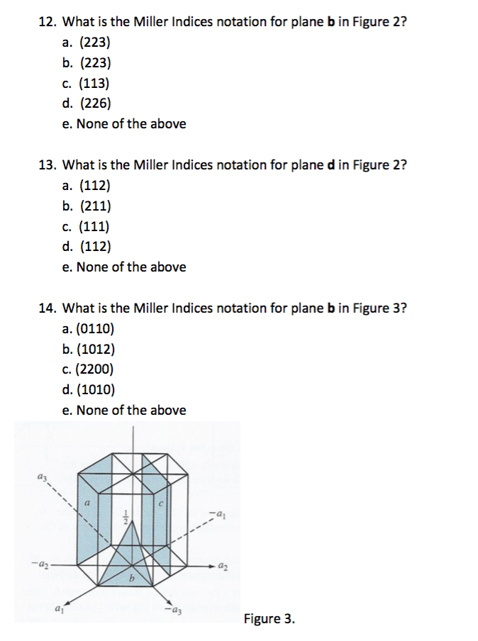 Solved 4 3 3 Figure 2. 11. What is the Miller Indices | Chegg.com