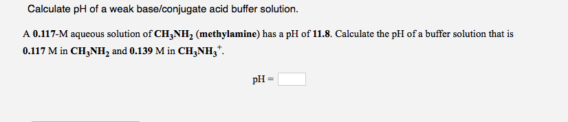 Solved Calculate pH of a weak acid/conjugate base buffer | Chegg.com