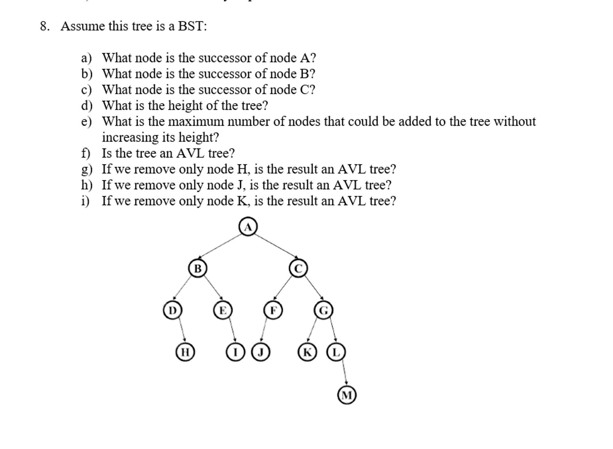 Solved Assume this tree is a BST: a) What node is the | Chegg.com