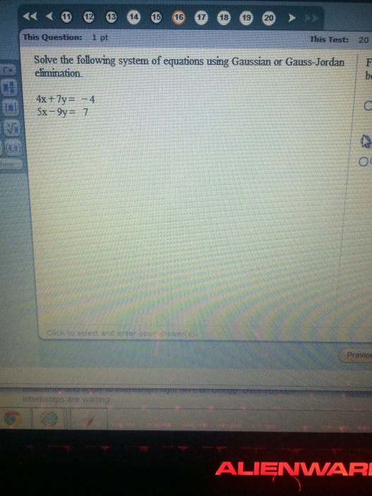 Solved Solve the following system of equations using | Chegg.com