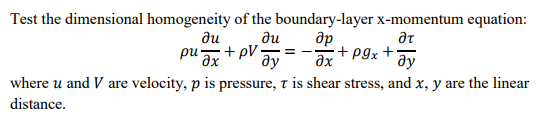 Solved Test the dimensional homogeneity of the | Chegg.com