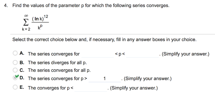 Solved Find the values of the parameter p for which | Chegg.com