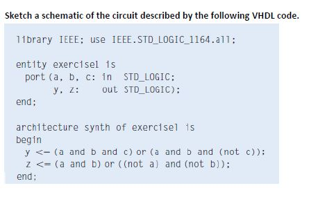 Solved Sketch a schematic of the Circuit described by the | Chegg.com