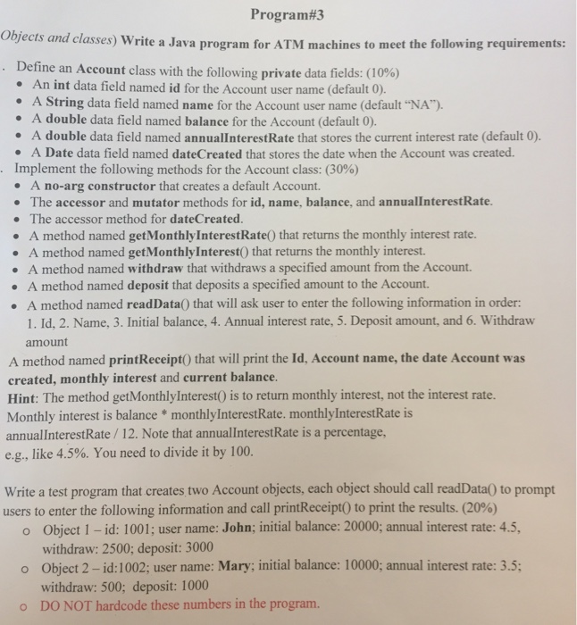 Solved Define an Account class with the following private | Chegg.com