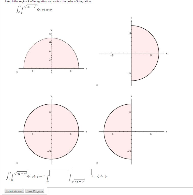 Solved Sketch the region R of integration and switch the | Chegg.com
