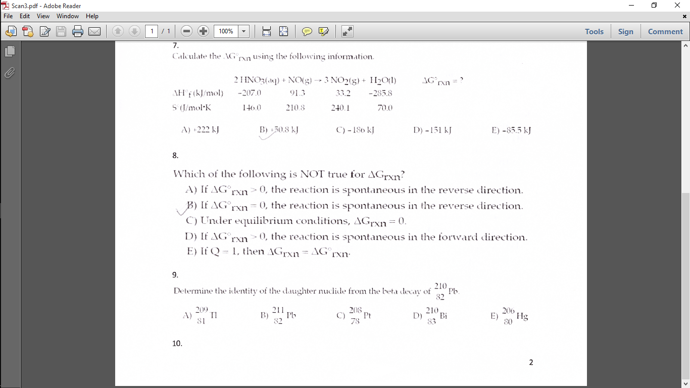 Solved Calculate the Delta G_rxn^degree using the following | Chegg.com