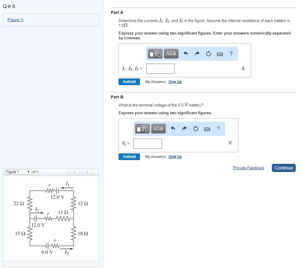 Solved part A) Determine the currents I1, I2, and I3. Part | Chegg.com