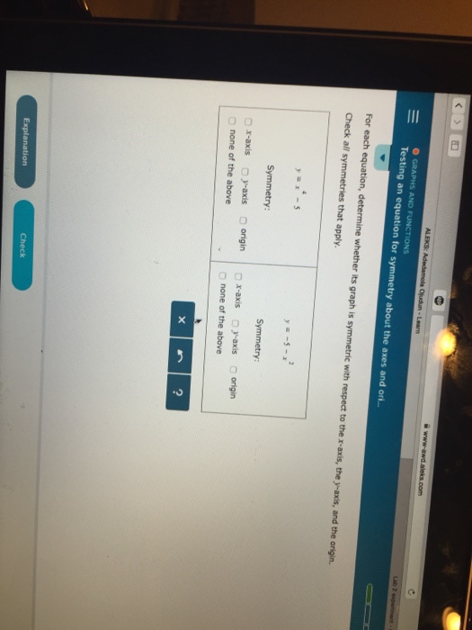 Solved For each equation, determine whether its graph is | Chegg.com