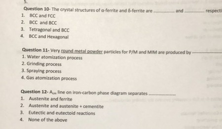 Solved The crystal structure of alpha-ferrite and | Chegg.com