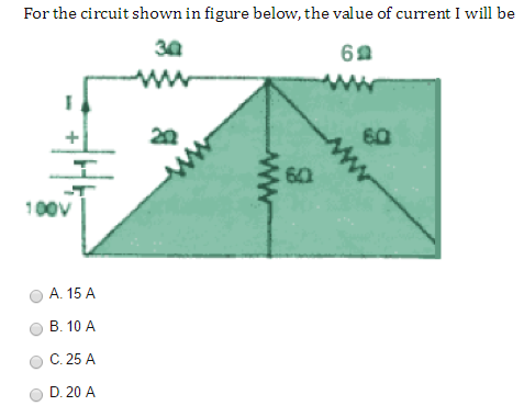 Solved For the circuit show in figure below, the value of | Chegg.com