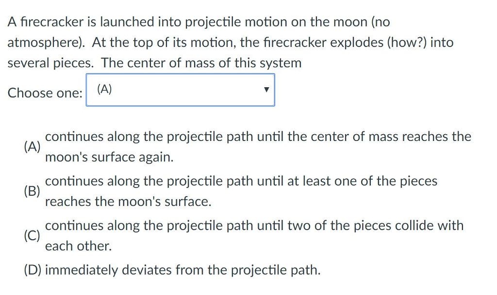 Solved A firecracker is launched into projectile motion on | Chegg.com