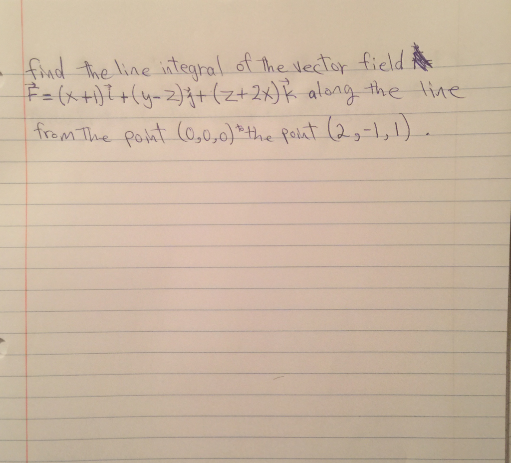 Solved Find the line integral of the vector field F^vector = | Chegg.com Solved Find the line integral of the vector field F^vector = | Chegg.com