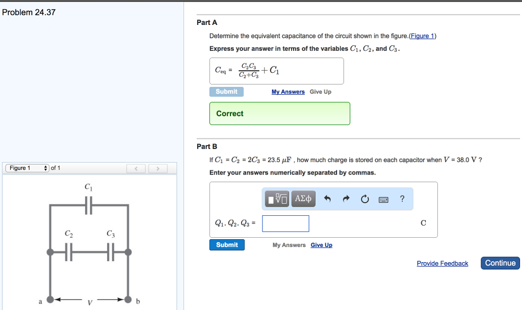 Solved Part B If C1 = C2 = 2C3 = 23.5 μF , how much | Chegg.com