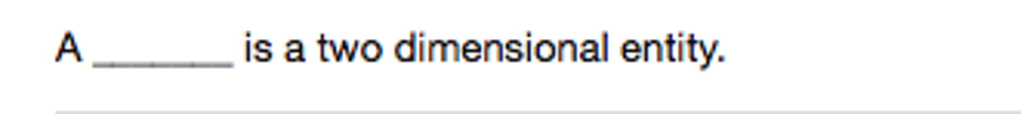 A_____is a two dimensional entity. | Chegg.com