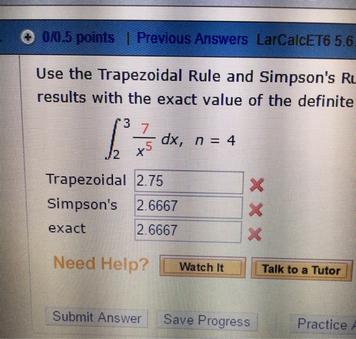 Solved Use the trapezoidal rule and simpsons rule to | Chegg.com