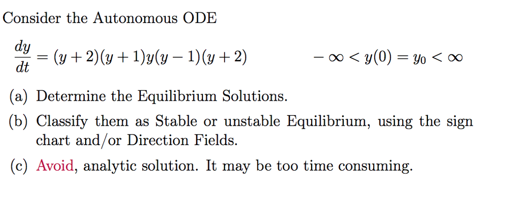 Solved Consider the Autonomous ODE dy = (y +2)(y + | Chegg.com