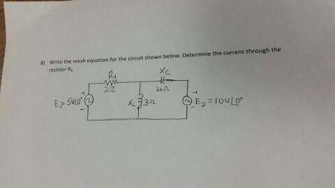 Solved Write the mesh equation for the circuit shown below. | Chegg.com