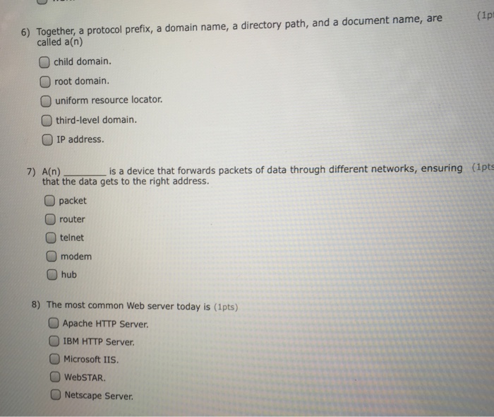 Solved Together, a protocol prefix, a domain name, a | Chegg.com