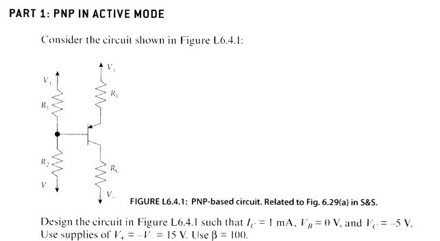 Solved PART 1: PNP IN ACTIVE MODE Consider the iu shown in | Chegg.com