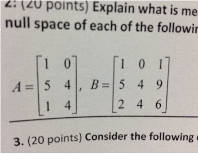 Solved Explain what is meant by range and null space, then | Chegg.com