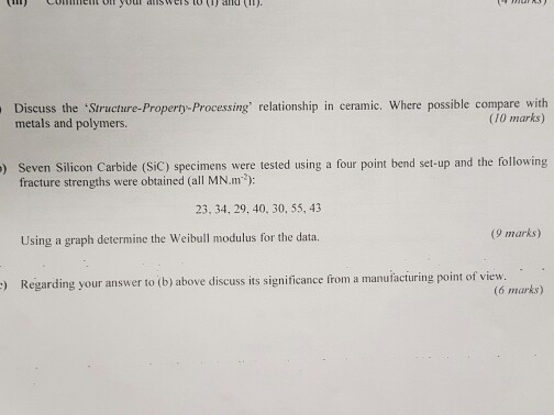 Discuss the 'Structure-Property Processing | Chegg.com