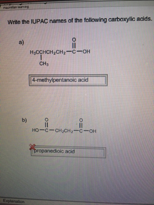Solved Write the IUPAC names of the following carboxylic | Chegg.com