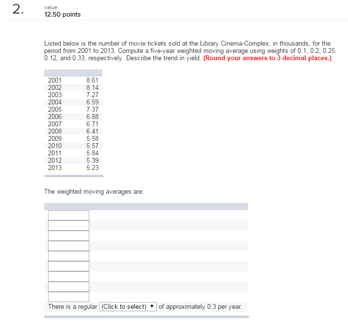 Solved Listed below is the number of movie tickets sold at | Chegg.com