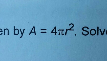 Solved The surface area (A) of a sphere with radius (r) is | Chegg.com