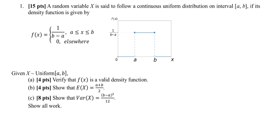 Solved 1. [15 pts] A random variable X is said to follow a | Chegg.com
