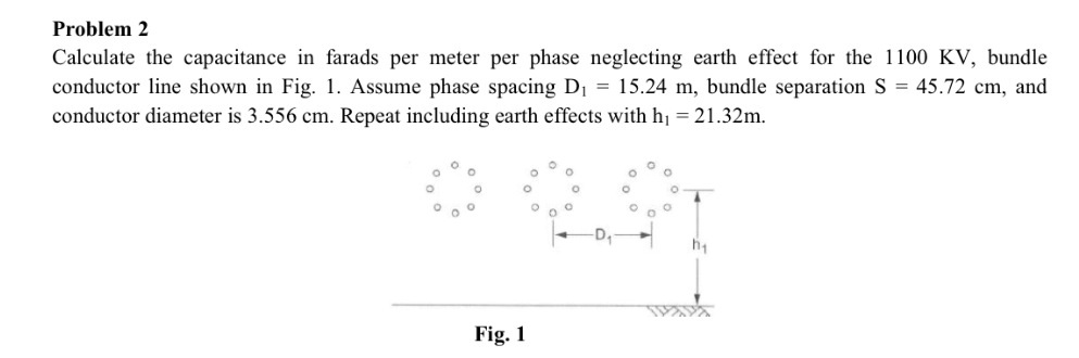 Calculate the capacitance in farads per meter per | Chegg.com