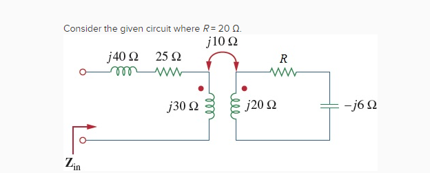 Solved Find the input impedance of the given circuit using | Chegg.com