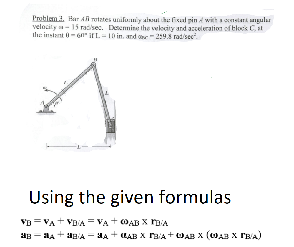 Solved Bar Ab Rotates Uniformly About The Fixed Pin A With A 