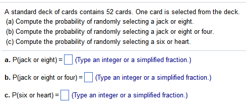 Solved A standard deck of cards contains 52 cards. One card | Chegg.com