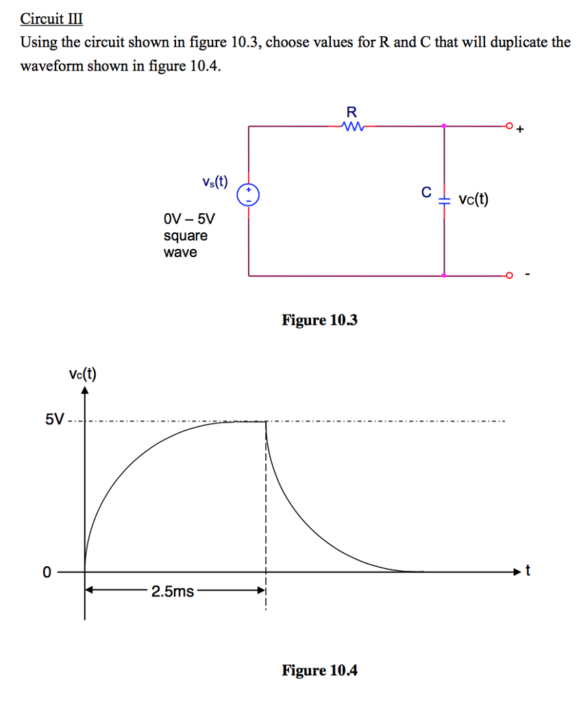 Solved Using the circuit shown in figure 10.3, choose values | Chegg.com