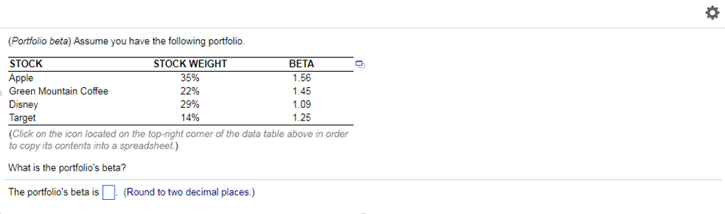 Solved Assume you have the following portfolio. What is the | Chegg.com