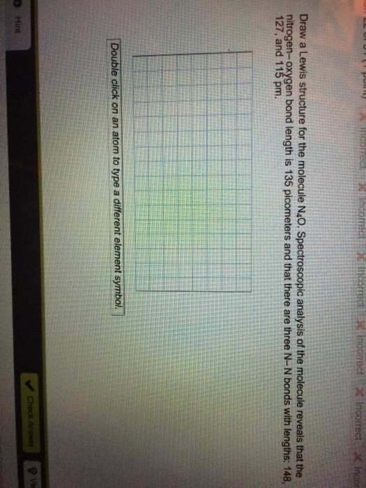 Solved Draw a Lewis structure for the molecule N_4O. | Chegg.com