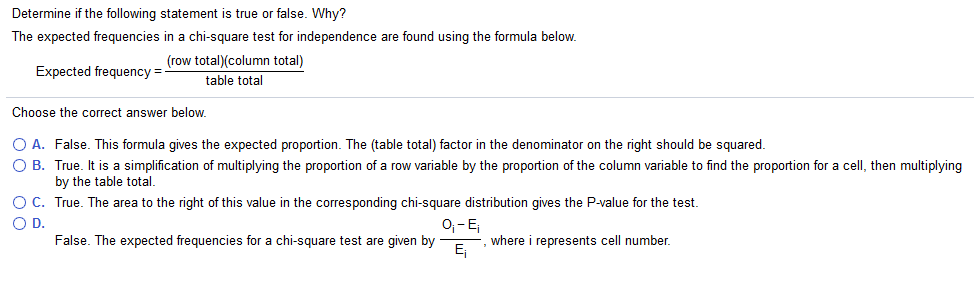 Solved Determine if the following statement is true or | Chegg.com