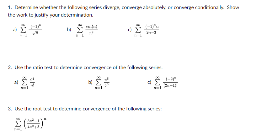 Solved Determine Whether The Following Series Diverge