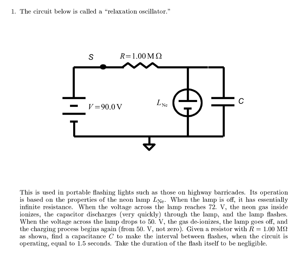 Solved 1. The circuit below is called a "relaxation | Chegg.com