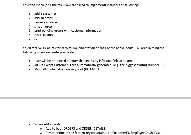 Assignment 4: Database Application Development The | Chegg.com