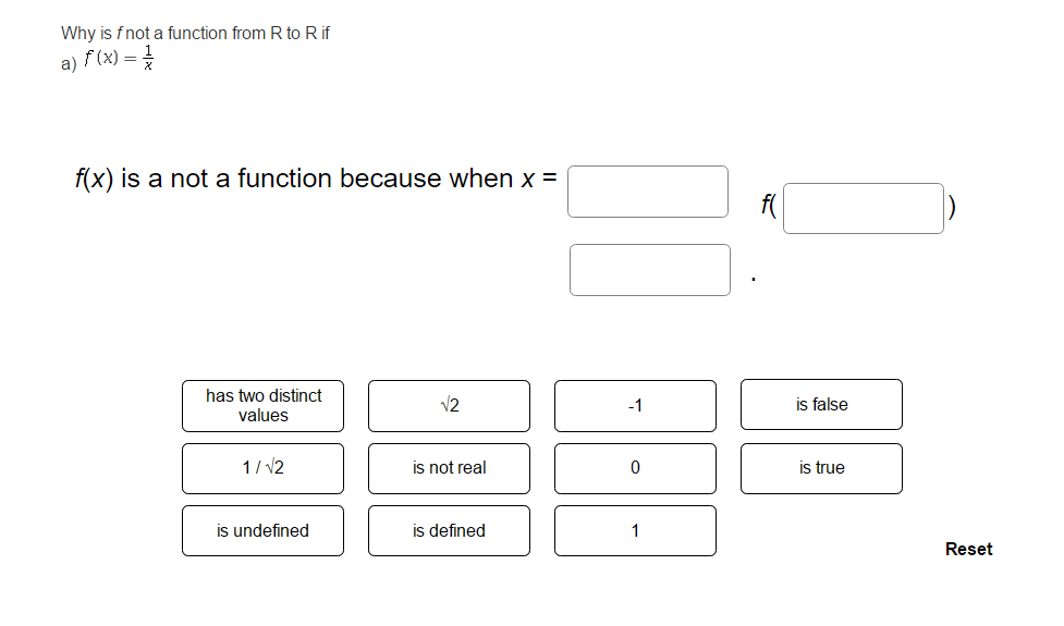 Solved Why is f not a function from R to R f (X) f(x) is a | Chegg.com