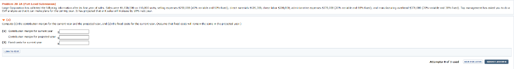Solved Problem 20-2A (Part Level Submission) Lorge | Chegg.com