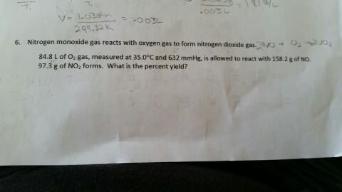 Solved Nitrogen monoxide gas reacts with oxygen gas to form | Chegg.com