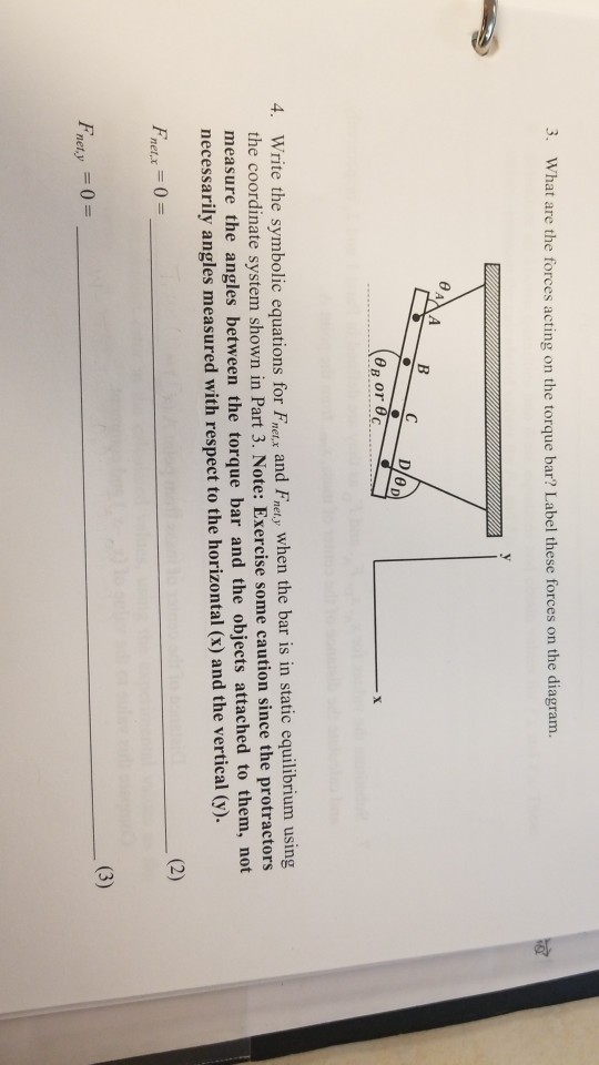 Solved 3. What are the forces acting on the torque bar? | Chegg.com
